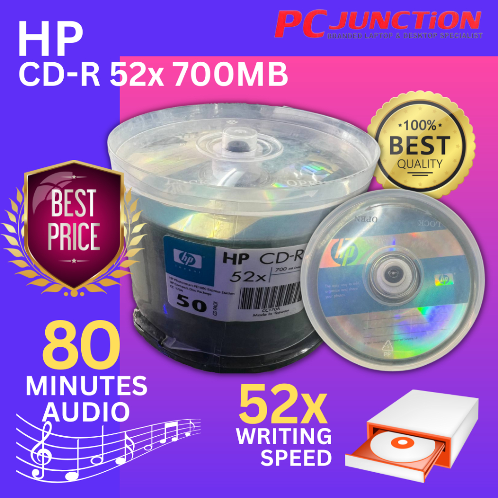 HP CD-R 52x 700MB (50 PCS) | Shopee Malaysia