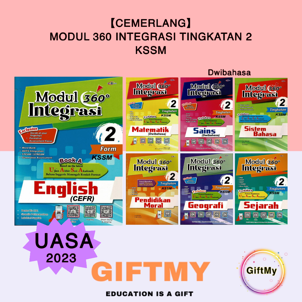 【Cemerlang】Modul 360 Integrasi Tingkatan 2 UASA KSSM 2023 Dwibahasa — Buku Latihan/Exercise Form ...