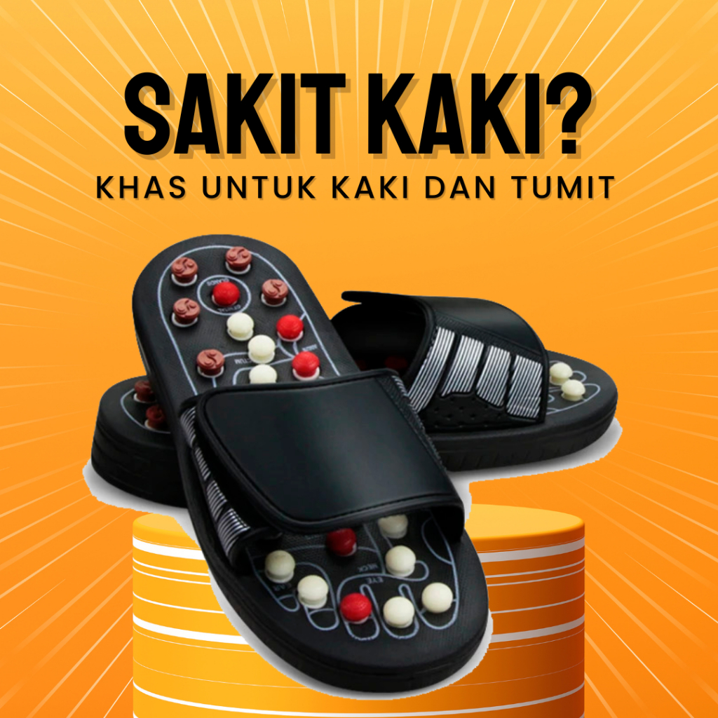 Kasut Reflexology Selipar Urut Acupressure Foot Massage Healthy Slipper ...