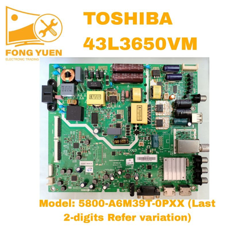 TOSHIBA TV ALL IN ONE BOARD 43L3650VM | Shopee Malaysia