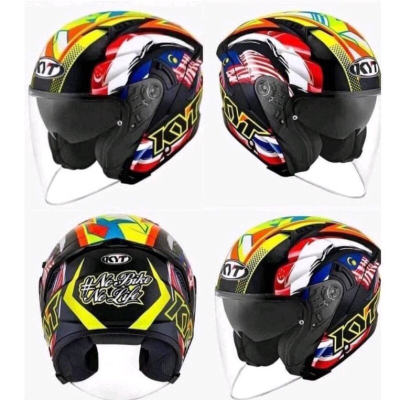 HELMET KYT NFJ 3 NATION OPEN FACE | Shopee Malaysia