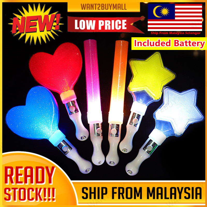 Multi Color Flashing LED Atomic Electric Raver Light Glow Stick Star ...