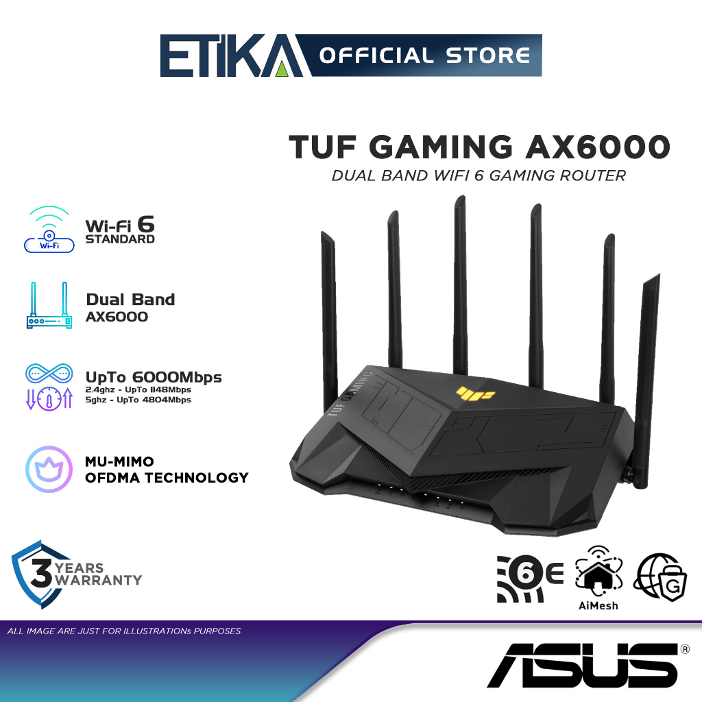 Asus TUF Gaming AX6000 | Dual Band WiFi 6 Gaming Router | AiMesh ...