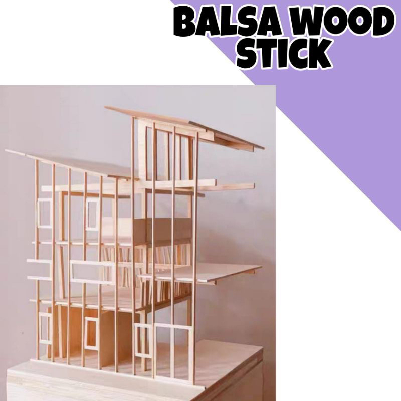 Balsa Wood Stick 2mm x2mmx300mm(pack/10pcs) | Shopee Malaysia