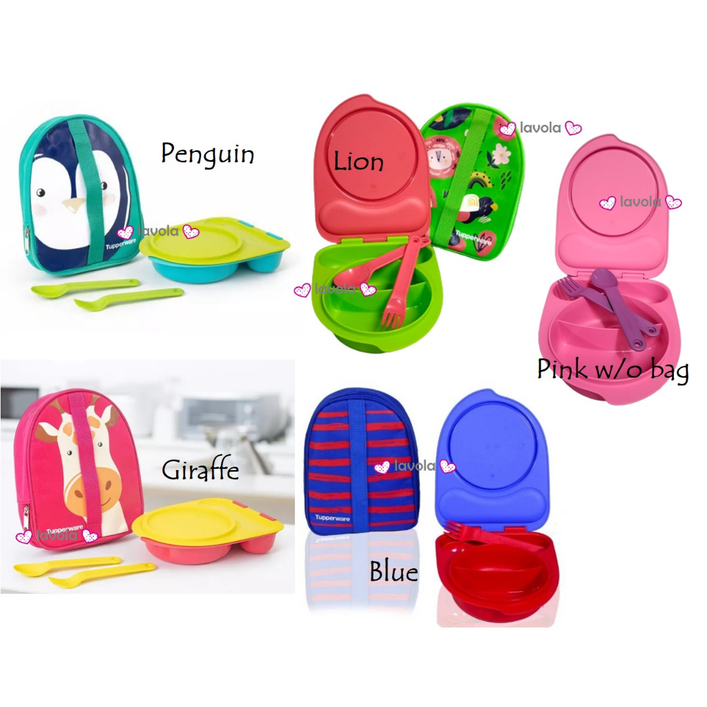 Tupperware Kiddos Set with cutlery and bag, bekas bekal makanan kids ...