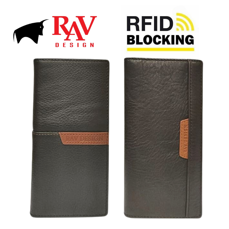 RAV Design RFID-Blocking Genuine Leather Bifold Long Wallet YRW427-G3 ...