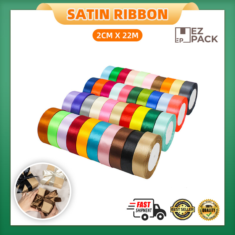 EZPACK 22m Satin Ribbon 2cm Flower Ribbon Decoration DIY Wrapping ...