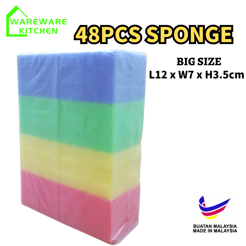 48Pcs Colourful Sponge Economy Sponge Cleaning Sponge Kitchen Sponge ...
