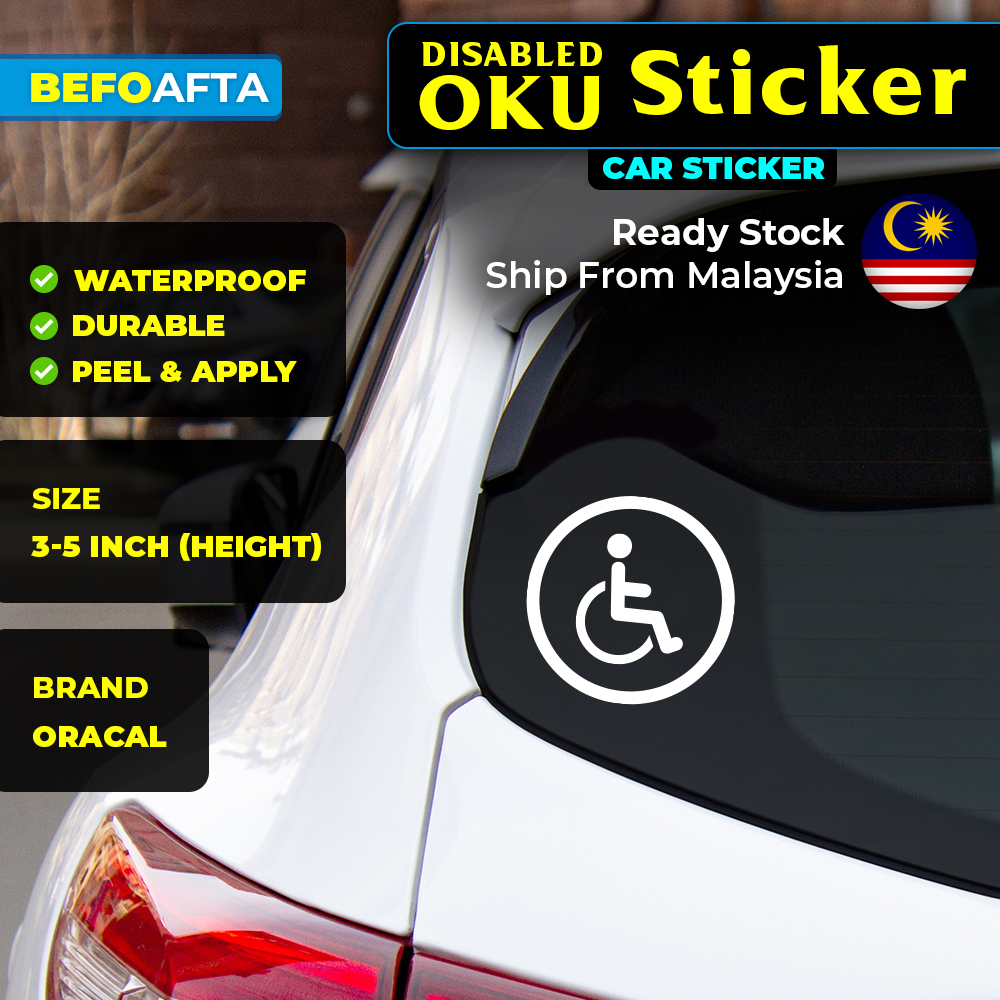 OKU STICKER. OKU LOGO STICKER. STIKER OKU. HANDICAP STICKER. DISABLE ...