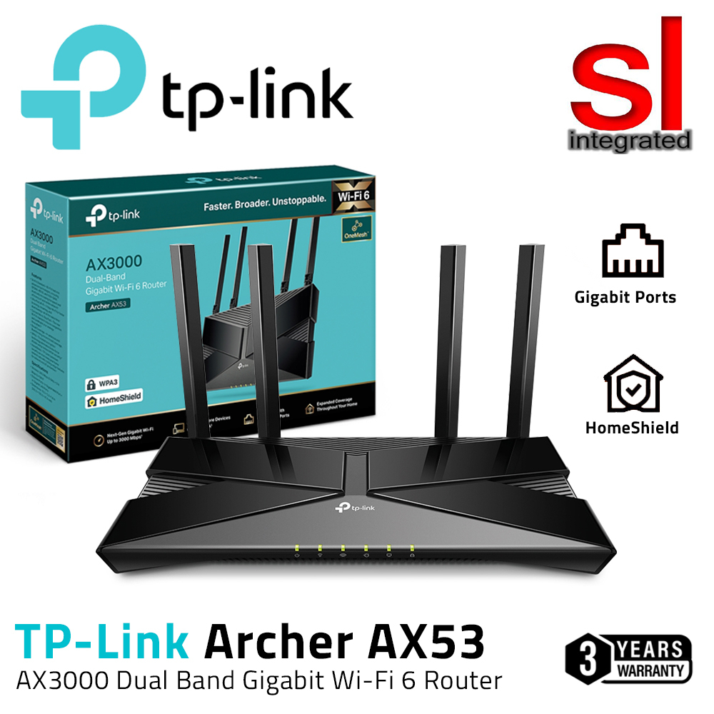TP-Link Archer AX53 AX3000 Dual Band Gigabit WiFi 6 Router Mesh WiFi ...