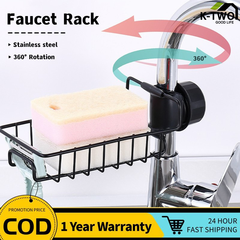 Stainless Steel Faucet Rack Kitchen Bathroom Sink Storage Shelves ...