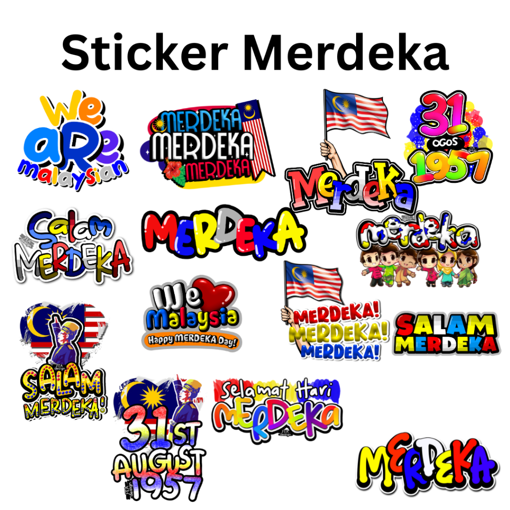 9 stiker (1set) STIKER MERDEKA HARI KEBANGSAAN HARI MALAYSIA | Shopee ...
