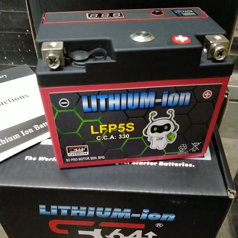 ready stock Malaysia SC64 lithium battery LFP5S digital motorcycle ...