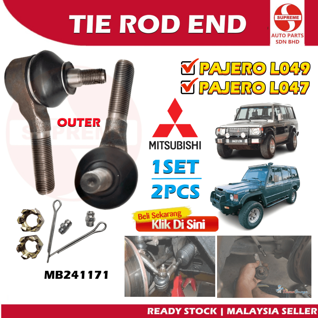 S2U Steering Rack Tie Rod End Outer Inner Mitsubishi Pajero L049 L047 ...