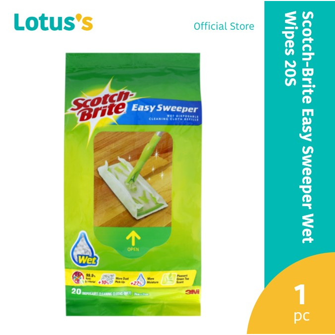 Scotch-Brite Easy Sweeper Wet Wipes (20's) | Shopee Malaysia