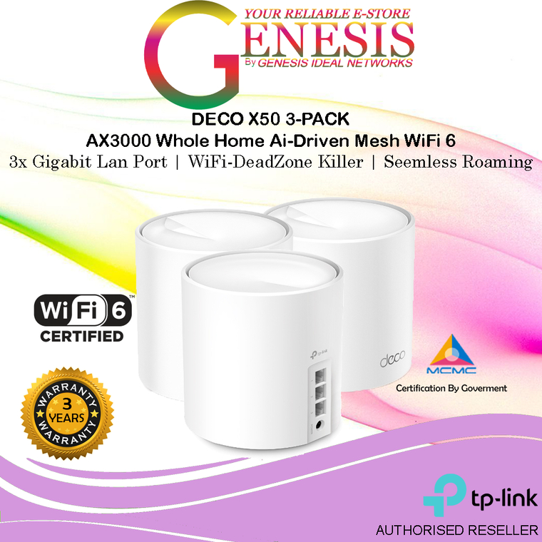 [🔱AX3000 WIFI6 MESH ROUTER🔱] TP-LINK DECO X50 AX3000 3X GIGABIT PORT WI ...