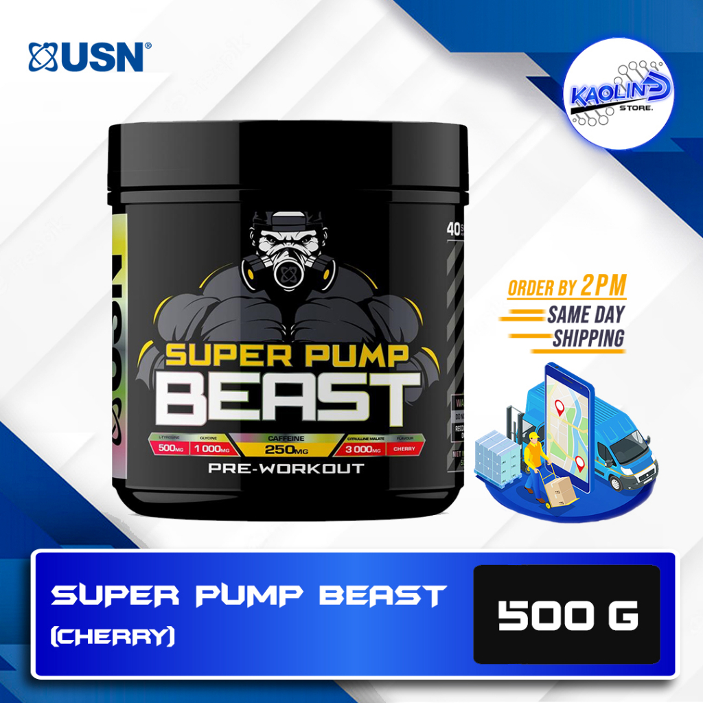 USN Super Pump Beast Pre-Workout (500g | Cherry) Muscle Pump ...