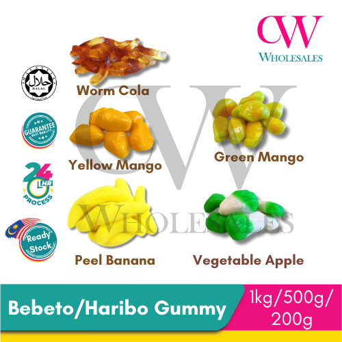 Haribo Gummy Bebeto Gummy Jelly Candy Sour Gummy Bulk Gummy 1kg 500g ...