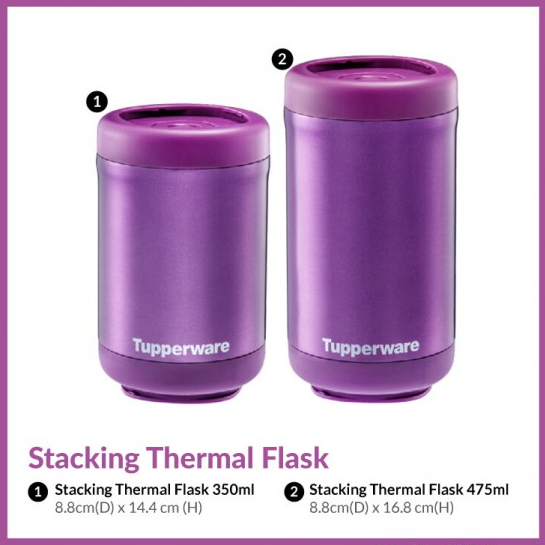 Tupperware Stacking Thermal Flask Set - 1 X 350ml Stacking Thermal ...