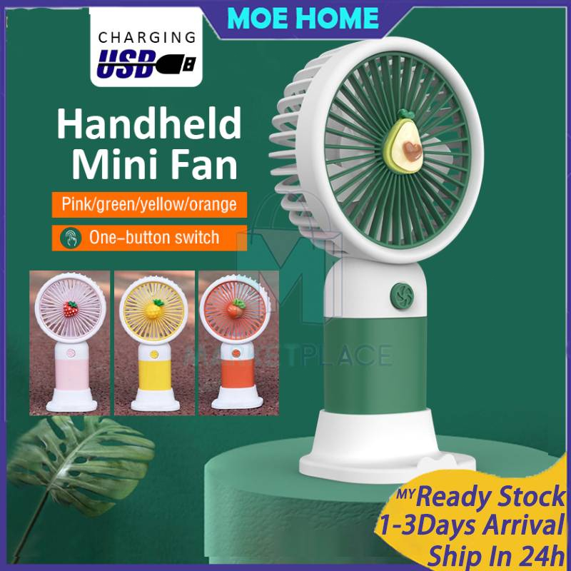 Portable Handheld Fan Cartoon Mini Clip Table Fan USB Charging Battery ...