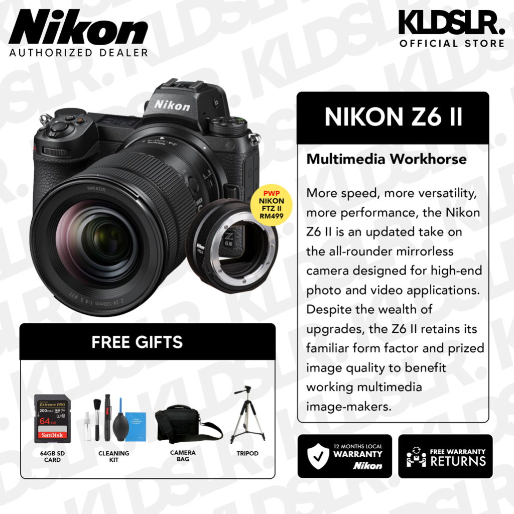 Nikon Z6II / Z6 II / Z6 Mark II / Z62 Mirrorless Camera + Z 24-70mm ...