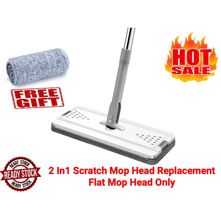 🔥 HOT ITEM 🔥 Kepala Mop Lantai / Quality 2 In1 Scratch Mop Head Replacement Flat Mop Head Only ...