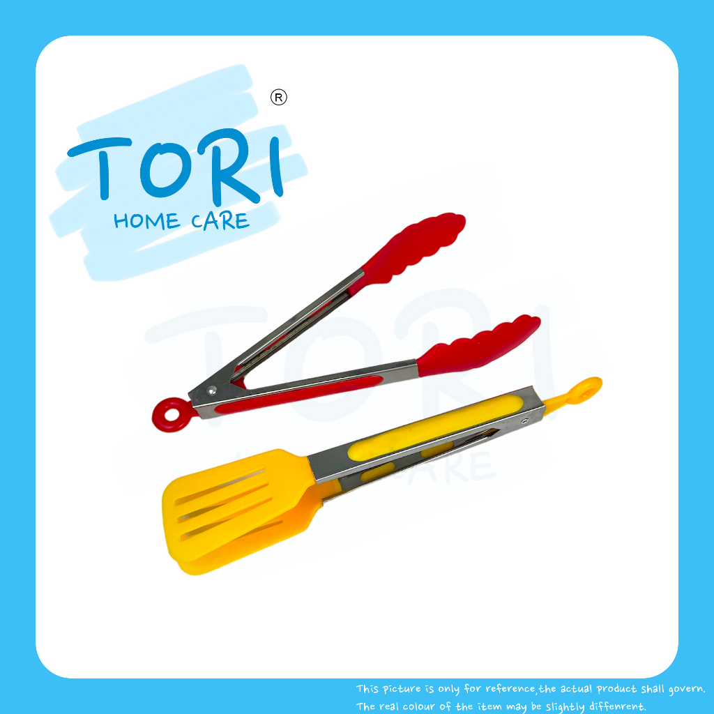 TORI HOME Stainless Steel and Silicone Food Tongs | BBQ Tong Tools ...
