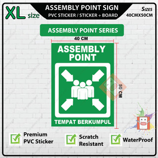 Assembly Signage, Assembly Point, Tempat Berkumpul ⛔ (Sticker Only ...