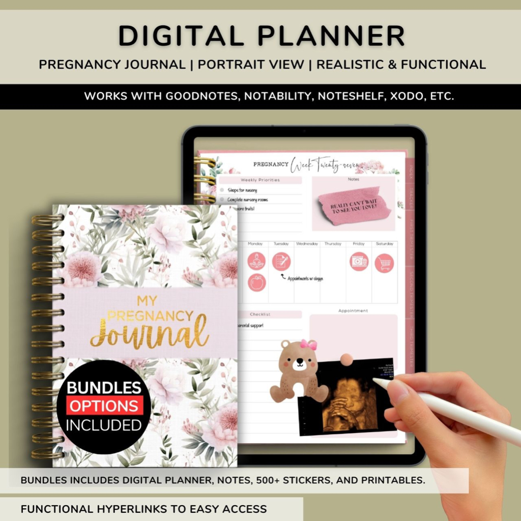 Pregnancy Digital Planner Notebooks Goodnotes / Notability / XODO ...