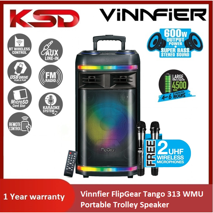 Vinnfier FlipGear Tango 313 WMU Portable Trolley Speaker | Shopee Malaysia
