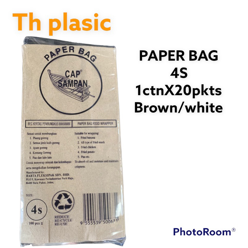 PAPER BAG 4s-brown/white 1ctn/20pkts/100s+-Double horses | Shopee Malaysia