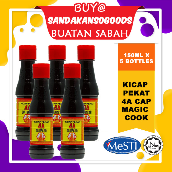 [Sabah] Cap Magic Cook Kicap Pekat 4A (150ml X 5 Botol) | Shopee Malaysia