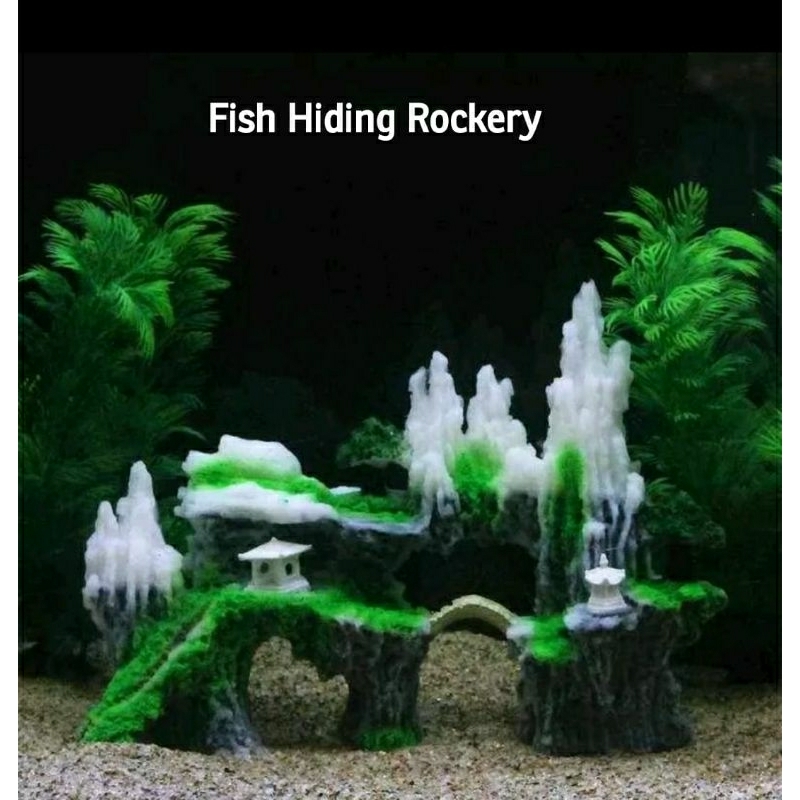 [ M'sia Stock ] Aquarium Decoration Landscape Mountain Rock Fish Tank ...