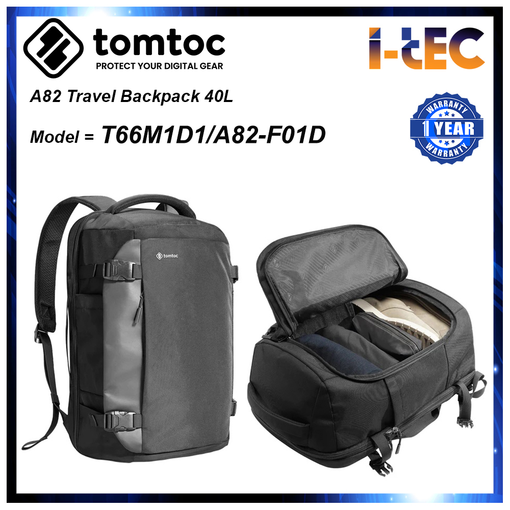 Tomtoc T66/A82 | 17-Inch | 40L Travel Laptop / Backpack Laptop | Shopee ...