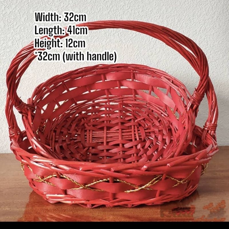 Wedding Gift Red Hamper Basket Fruit Basket 水果篮 藤编送礼品篮子 | Shopee Malaysia