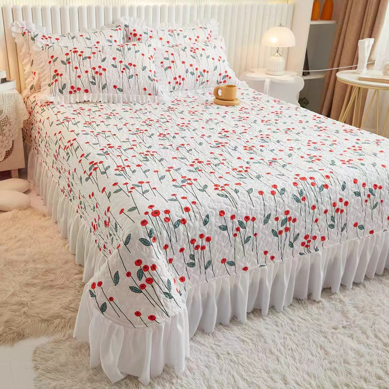 【Readystock】3in1 Cadar Ropol SET Quilted Ruffles Patchwork/ Size ...