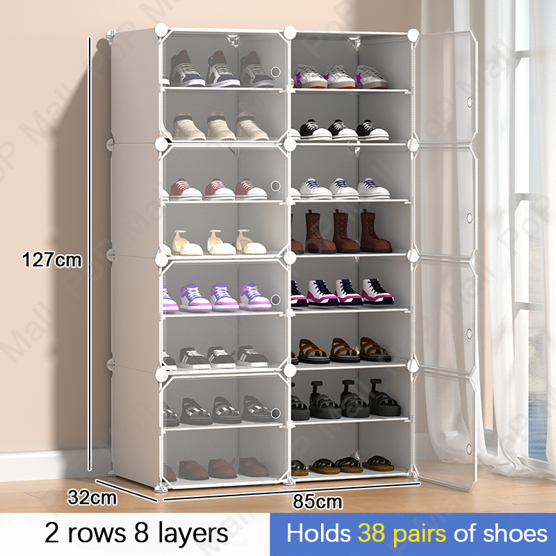 Shoe Rack With Door Rak Kasut DIY almari kasut Bertutup Rack Shelf Shoe ...