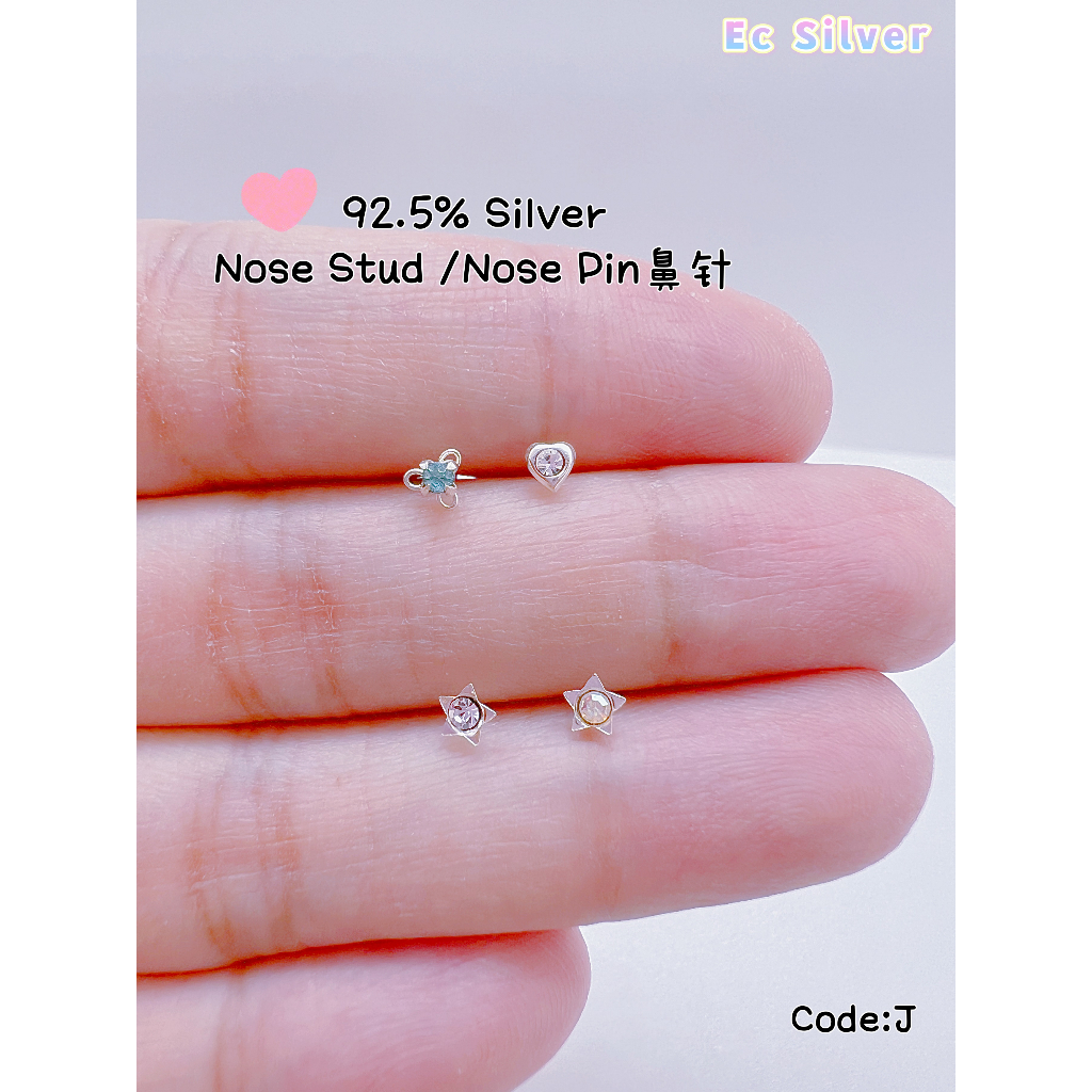 Silver 925 (J) Subang Hidung / Nose Pin / Nose Stud | Shopee Malaysia