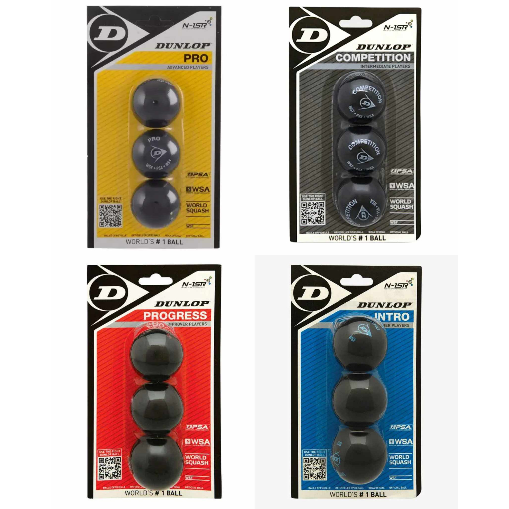 Dunlop Squash Balls PRO / COMPETITION / PROGRESS / INTRO Original 100% | Shopee Malaysia