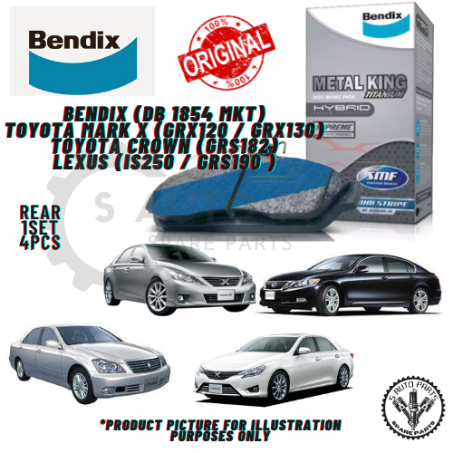 MARK X GRX120/GRX130/CROWN GRS182/LEXUS IS250 GRS190 REAR BENDIX METAL ...