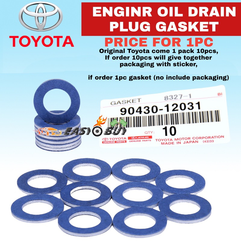 (100% ORIGINAL) GENUINE TOYOTA LEXUS ENGINE OIL DRAIN PLUG WASHER ...