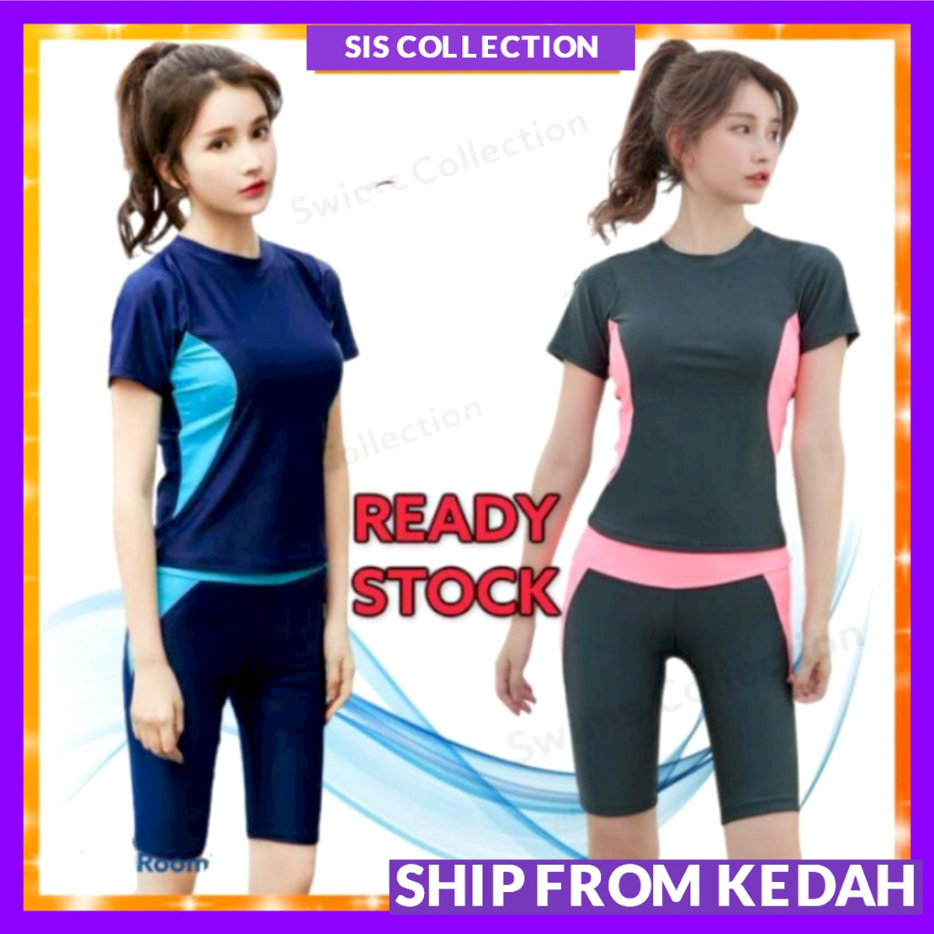 A07 Women short sleeve swimwear set | Shopee Malaysia