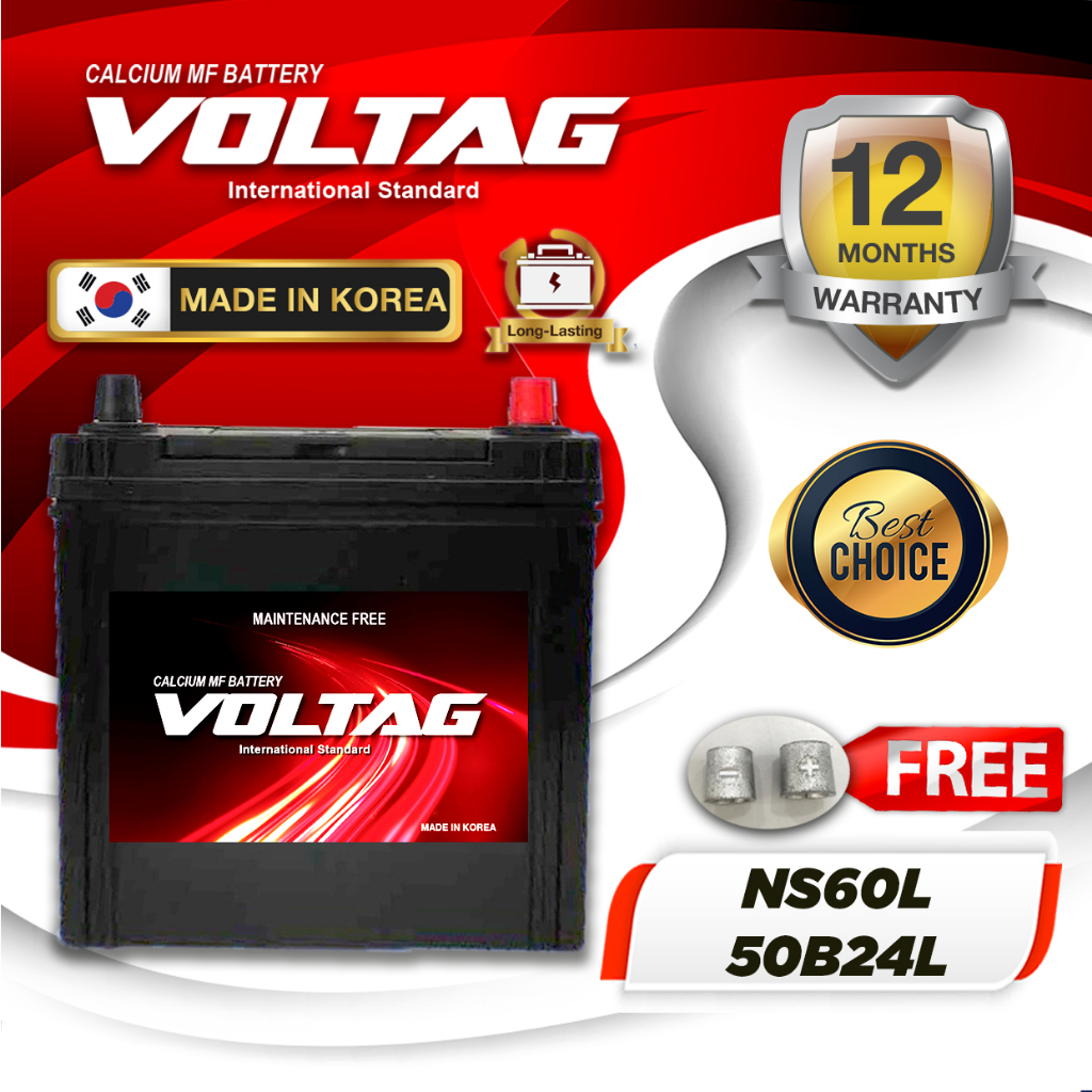 [Korea Stock] Voltag MF NS60L NS60LS 50B24LS 50B24L Bateri Kereta Car Battery for Proton Waja ...