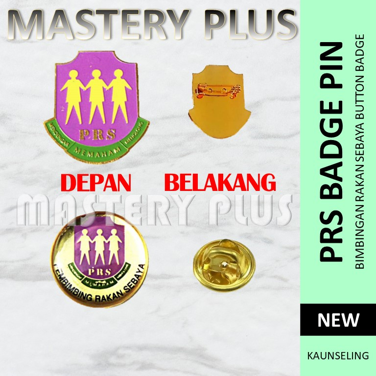 Badge Pin / Colar Dot PRS . Pembimbing Rakan Sebaya . Lencana Besi PRS ...