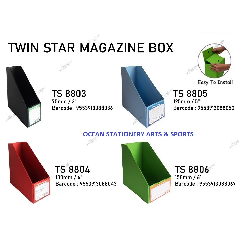 TWIN STAR PVC COLOUR MAGAZINE BOX | Shopee Malaysia