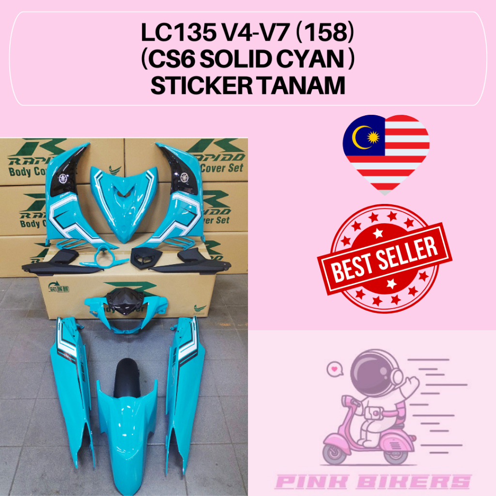 Coverset LC135 V4 V5 V6 V7 Bodyset Sticker Tanam Airbrush 2K Cyan Mint ...