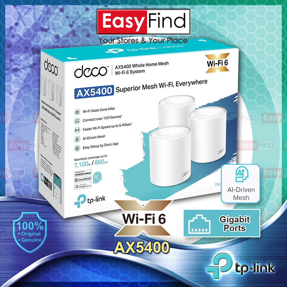 TP-Link Deco X60 AX5400 Wifi 6 Mesh Wifi Router Home Wireless System ...
