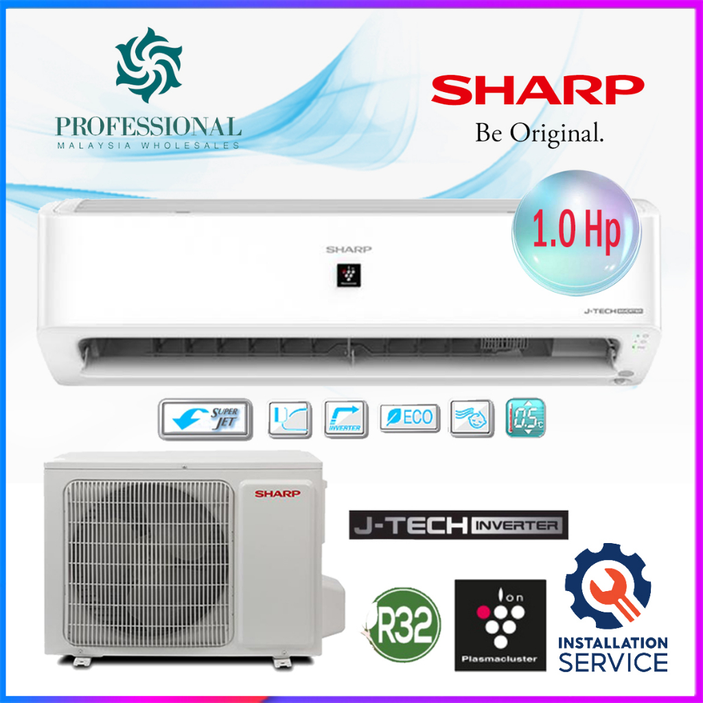 Sharp 1HP/ 1.5HP/ 2HP/ 2.5HP AIoT J- Tech Inverter Plamacluster Air ...