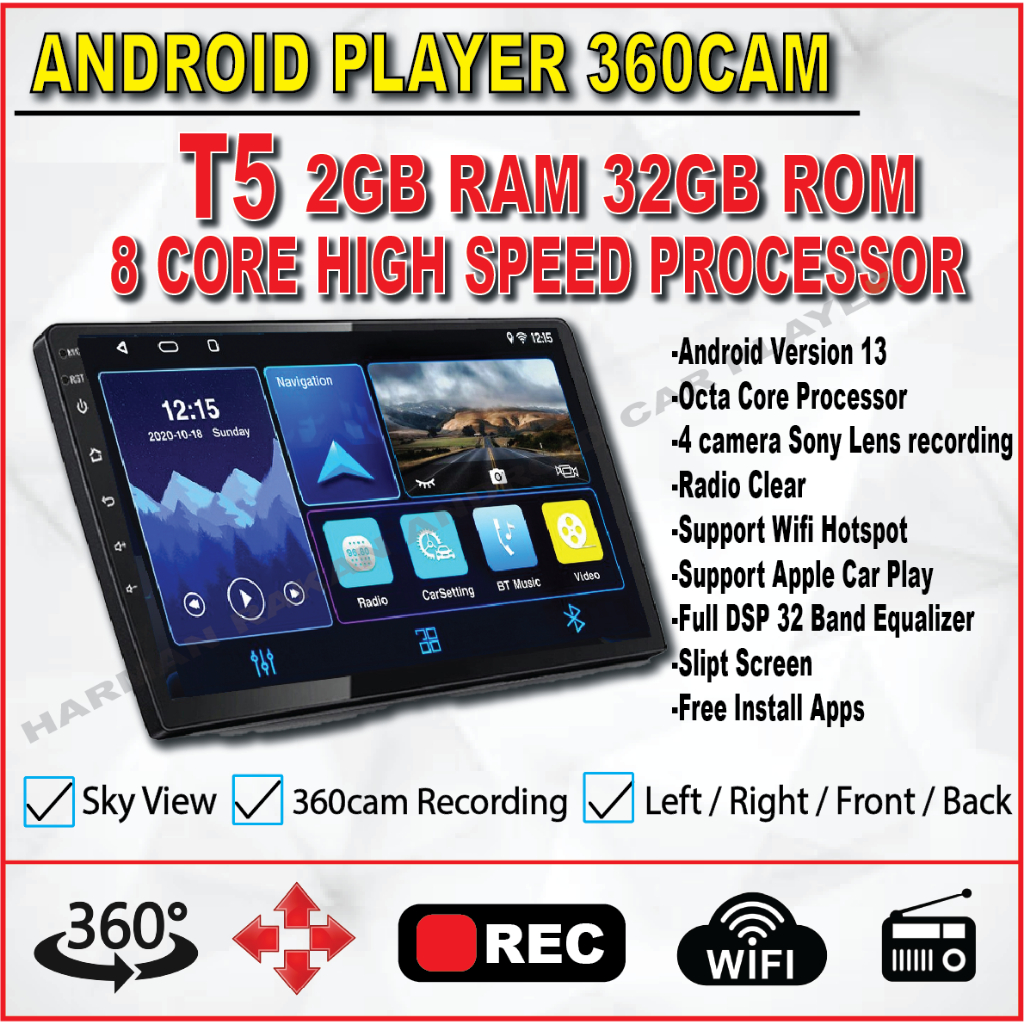 💯💯ANDROID PLAYER 360CAM T5 2GB RAM 32GB ROM OCTA CORE PROCESSOR (8 CORE ...