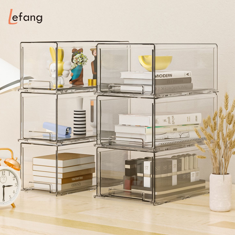 Lefang Office Home Stackable Transparent Desk Organizer Drawer Type ...